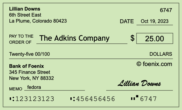 How To Write A Check For 25